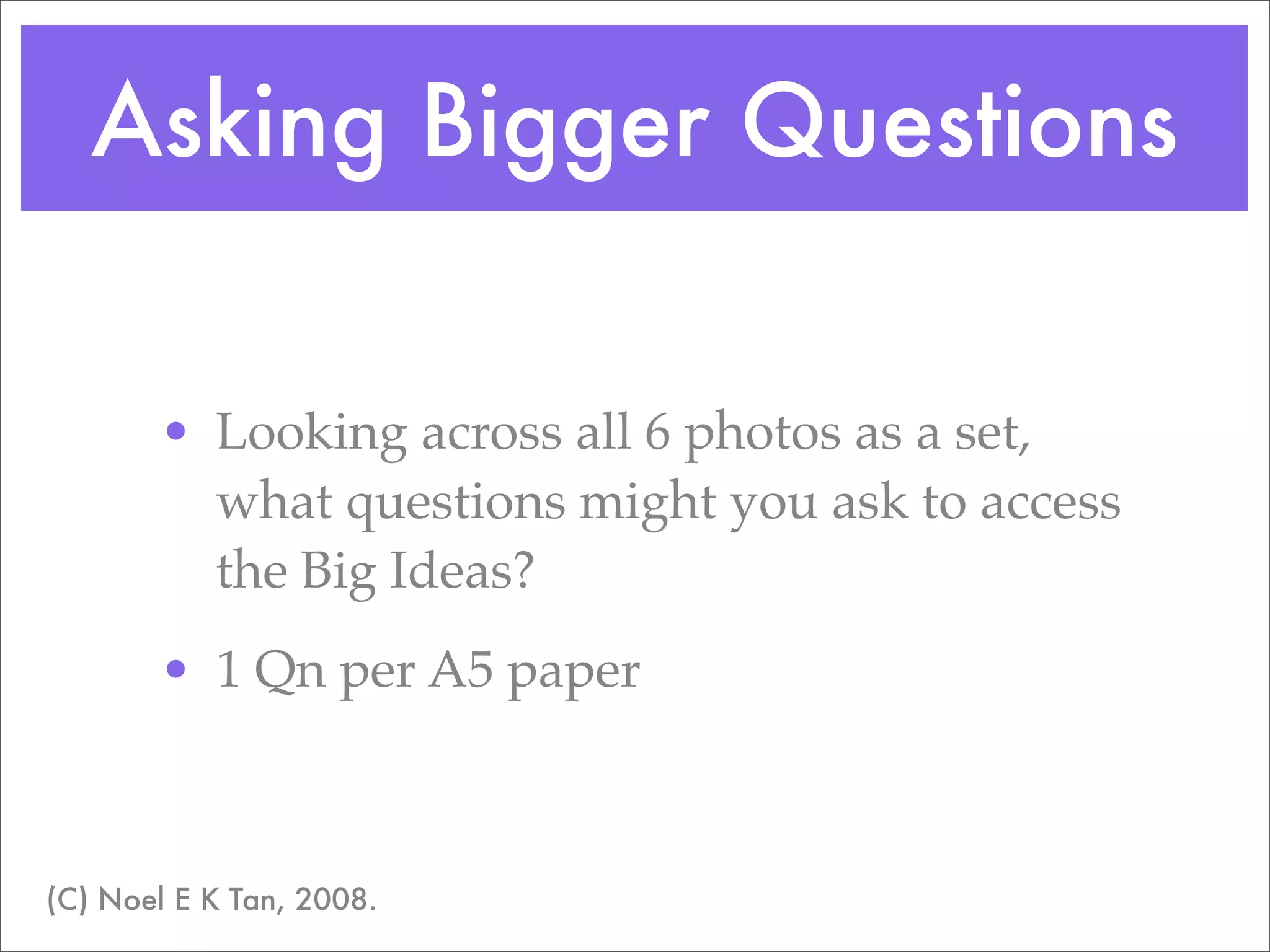 Big Questions, Big Ideas Fns Sfc 2008 | PDF