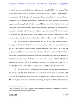 Big 12 Conference Legal Action Against Texas Tech University Over ...