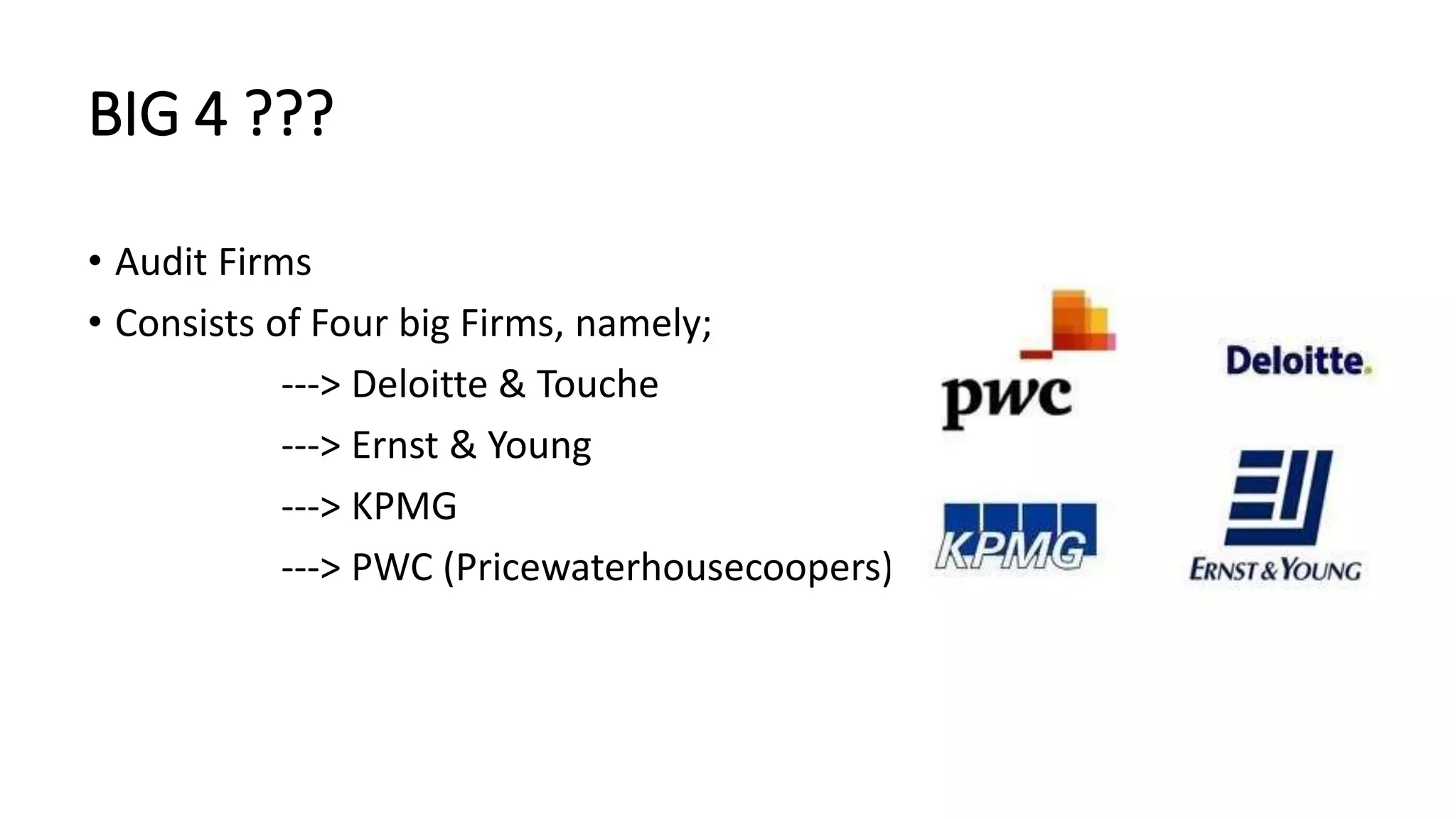 Market Analysis of Big 4 Auditing Firms | PPTX