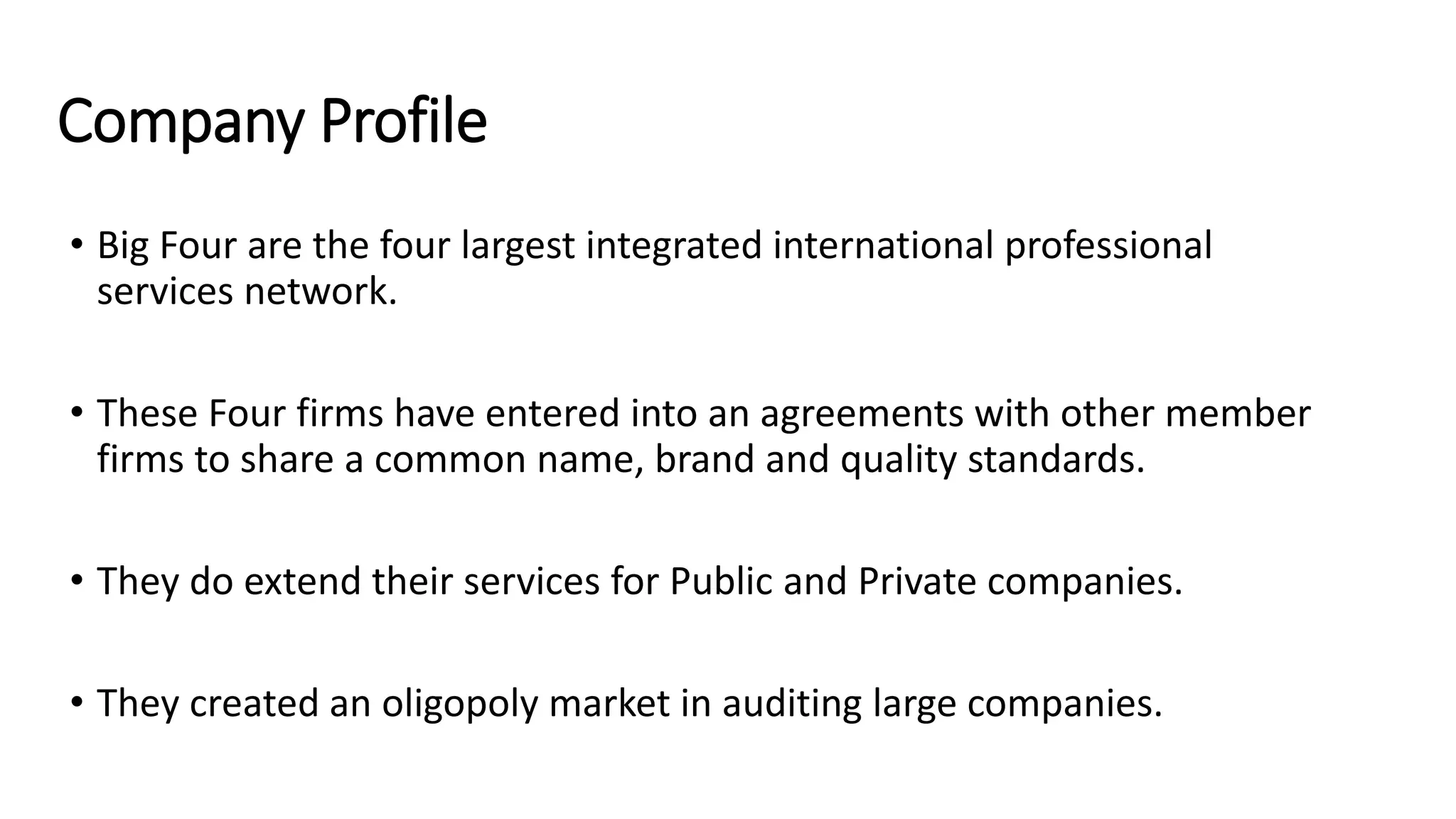 Market Analysis of Big 4 Auditing Firms | PPTX