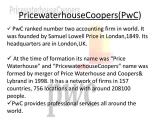 BIG FOUR ACCOUNTING FIRMS | PPTX