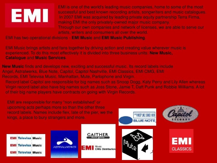 Big4 Record Labels Research Big4 Record Labels Research