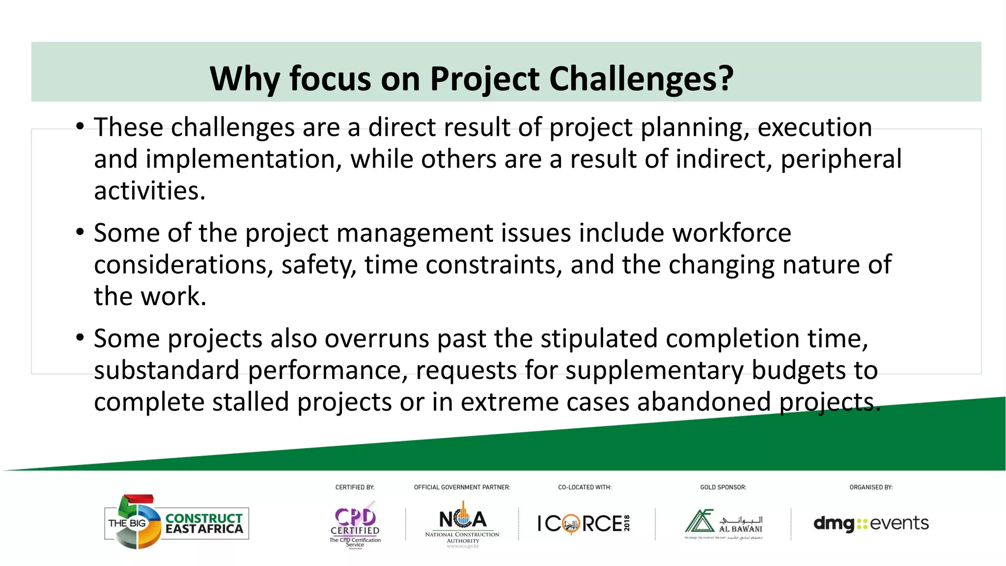 OVERCOMING PROJECT MANAGEMENT CHALLENGES THROUGH SUSTAINABLE SUPPLY ...