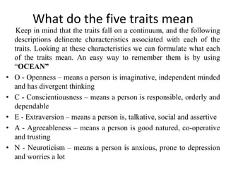 Big 5 factors of personality | PPTX