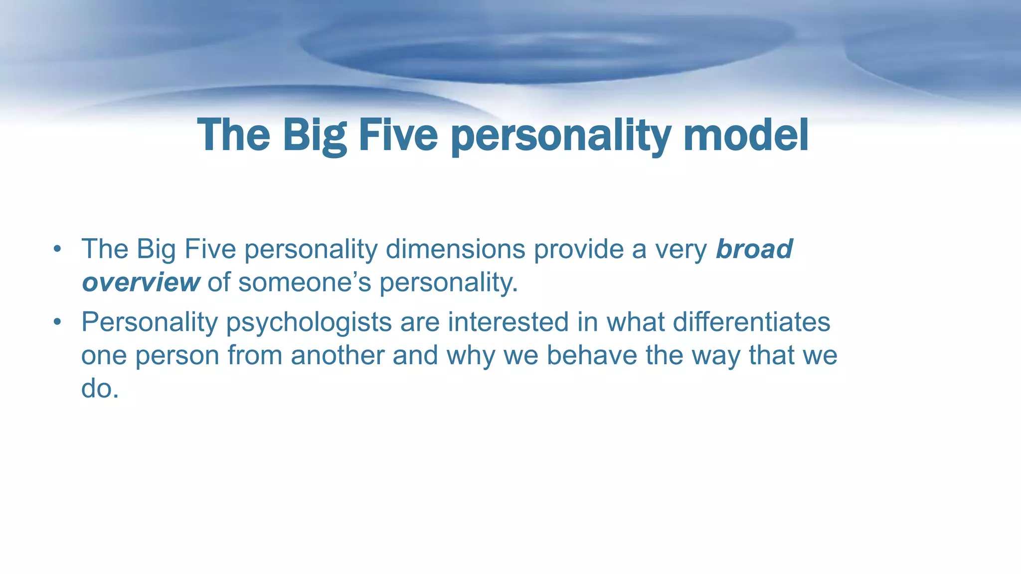 Big 5 personality model | PPTX