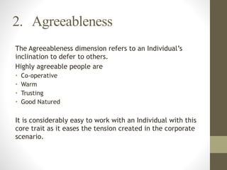 The BIG 5 Personality Model | PDF | Mental Health | Diseases and Conditions