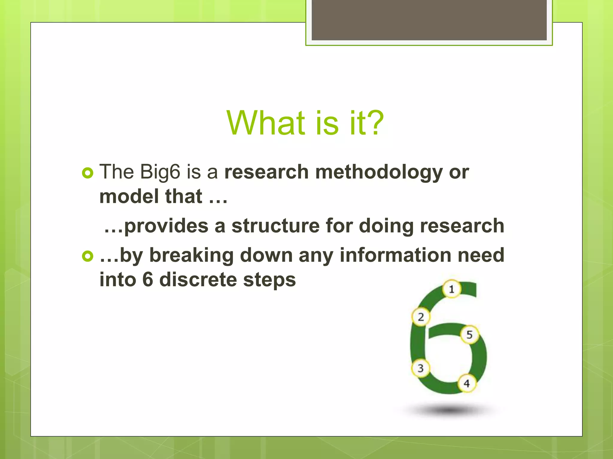 Big6 research-process-teacher-introduction-ppt | PPT