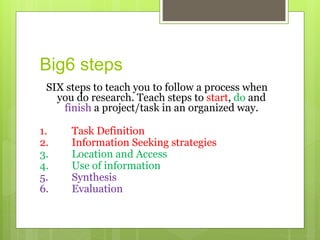 Big6 research-process-teacher-introduction-ppt | PPT