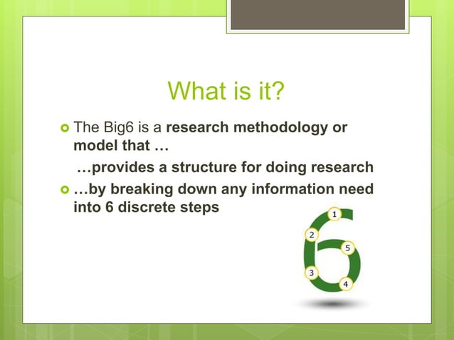 Big6 research-process-teacher-introduction-ppt | PPT