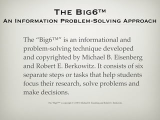 Big6 workshop presentation ipa | KEY