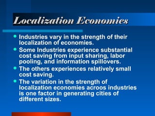 Theory Of Big and Small Cities | PPT