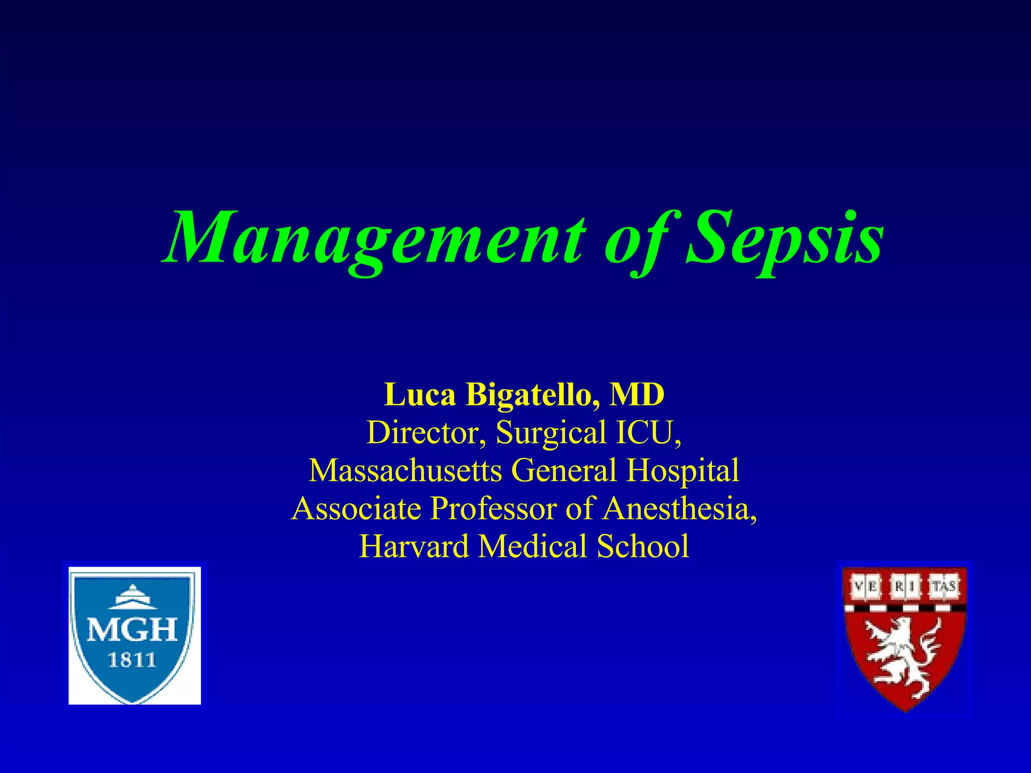 Management of Sepsis | PPT
