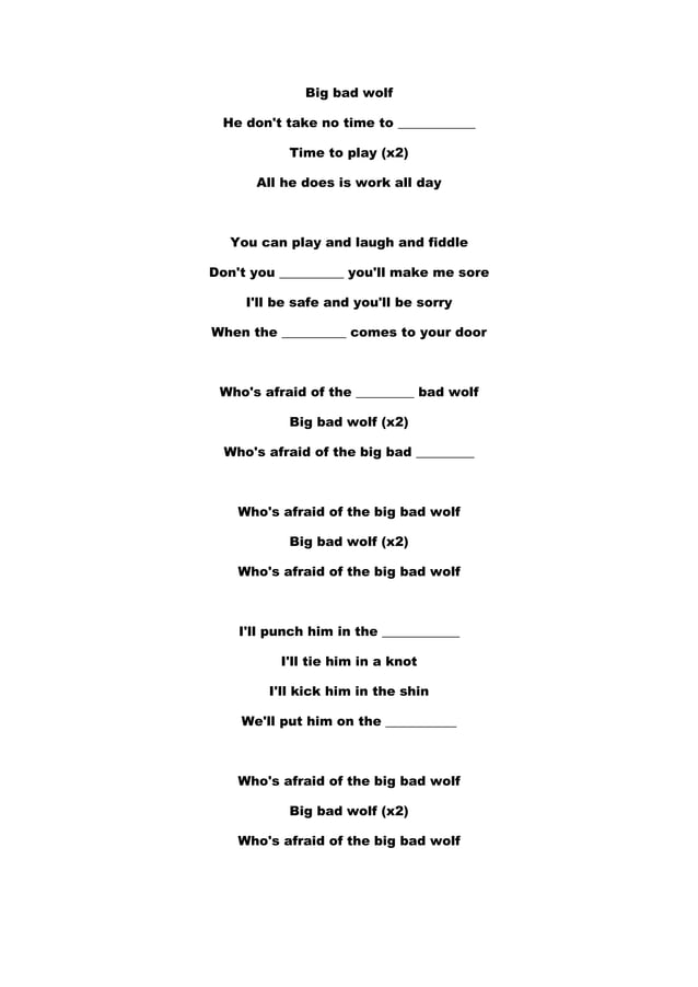 Big bad wolf | DOCX
