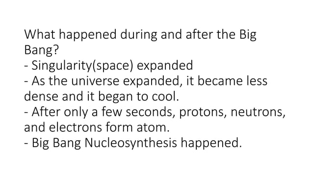 Bigbang Nucleosynthesis and evidences of big bang theory.pptx