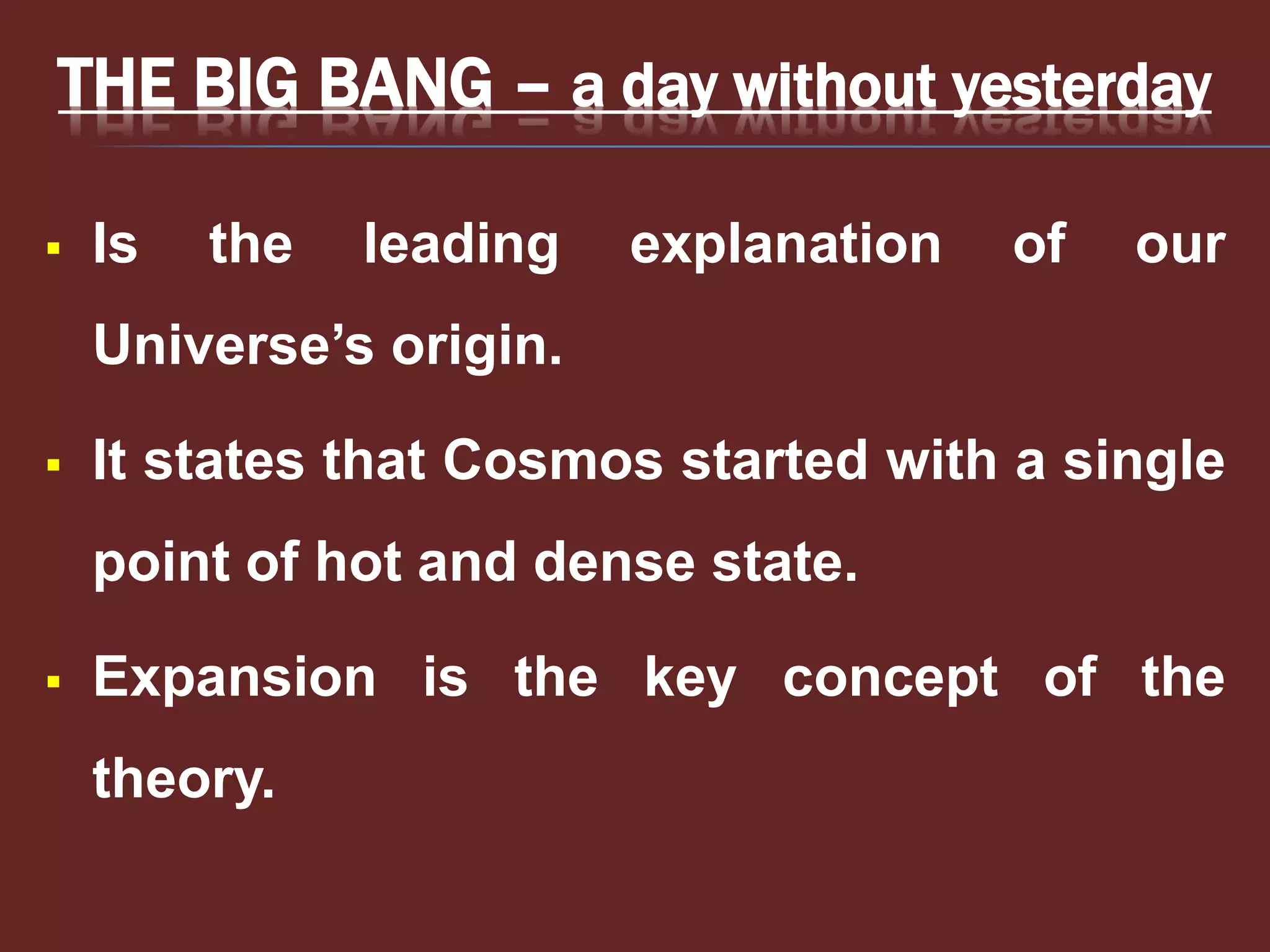 Big bang theory and its proofs | PPTX