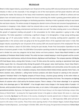 Big bazaar | DOCX