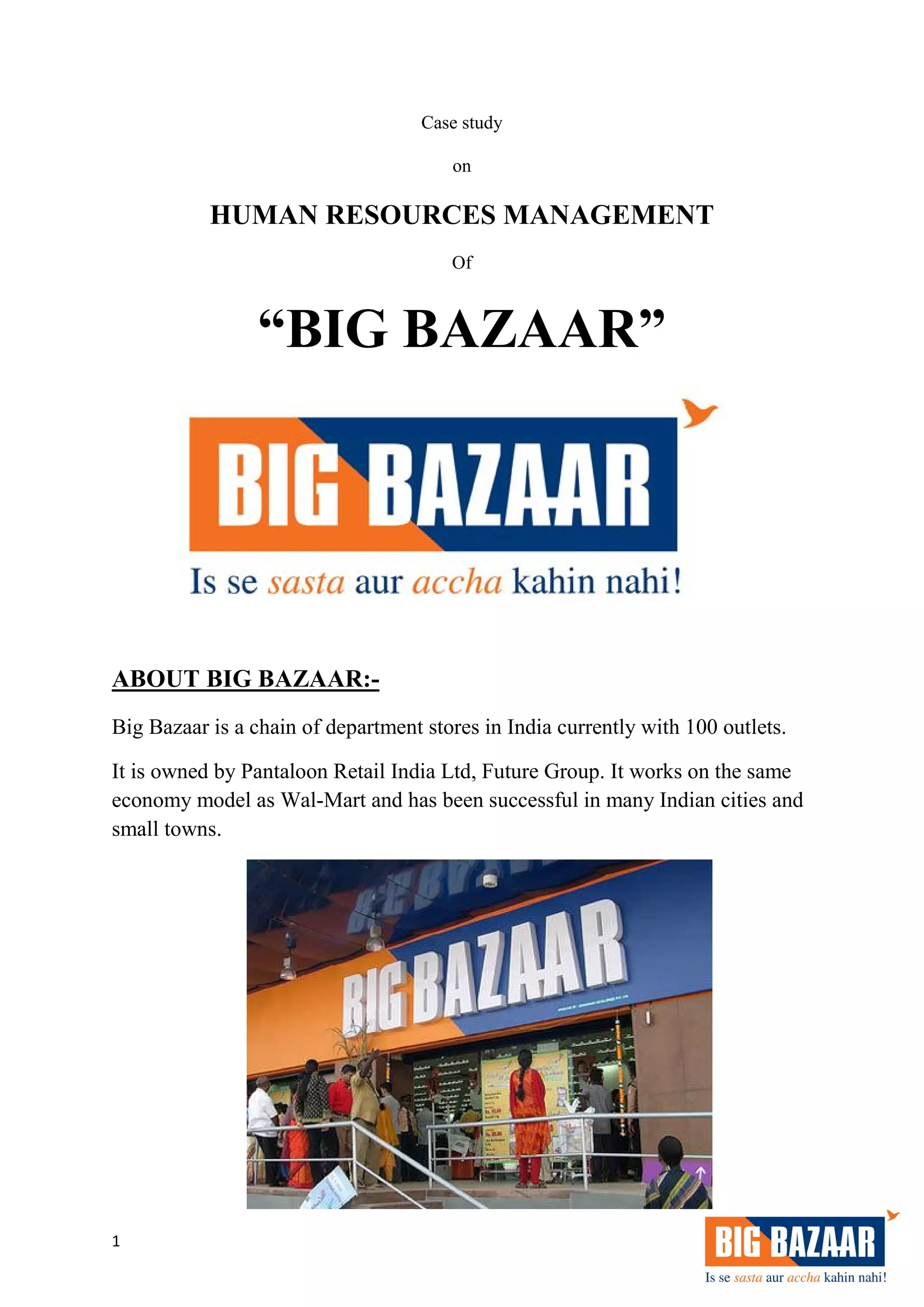 case study of Big bazaar or future group | PDF
