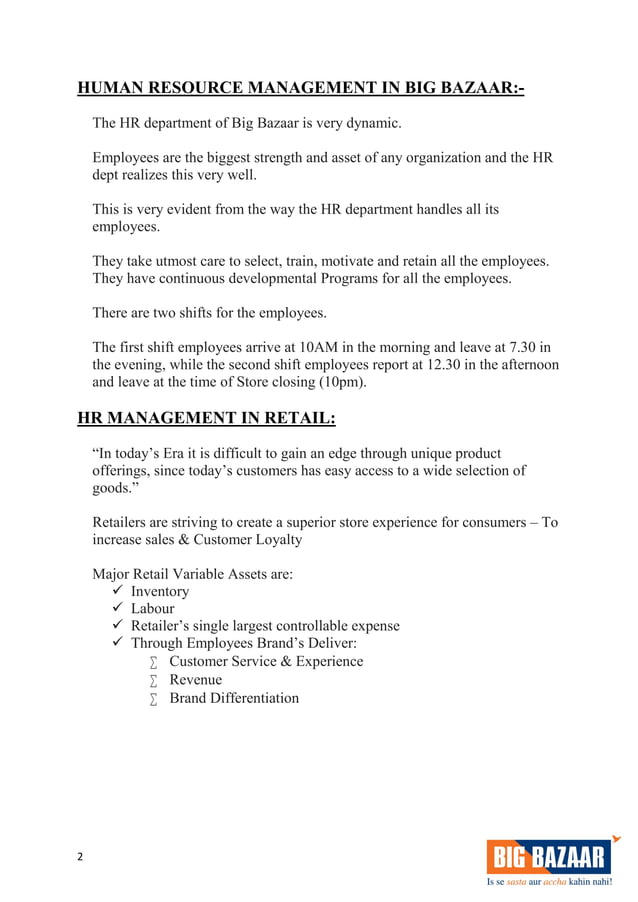 case study of Big bazaar or future group | PDF