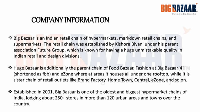 Big bazaar Organisation Structure | PPTX