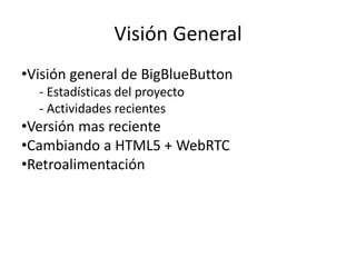 Visión general del proyecto BigBlueButton | PDF