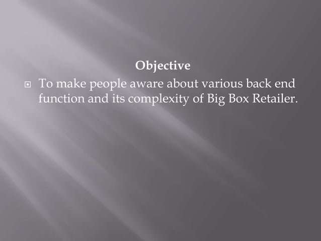 Big box retail department and its hierarchy | PPT