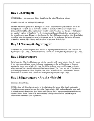 12-Night Big Cat Safari Adventure in Kenya & Tanzania | PDF