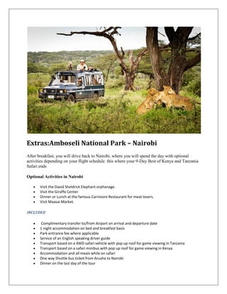 12-Night Big Cat Safari Adventure in Kenya & Tanzania | PDF