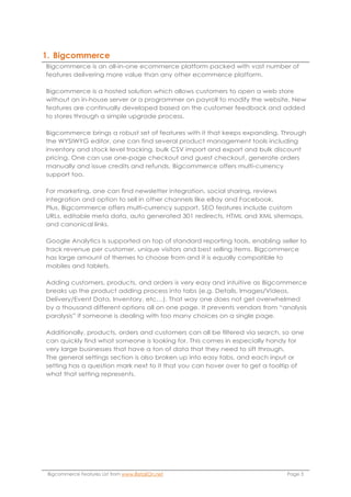 Bigcommerce features list | PDF