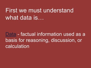 Big Data for Beginners | PPT