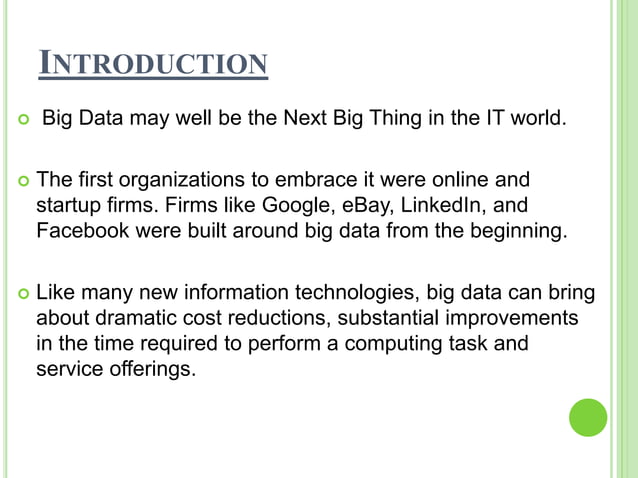 Big data | PPTX | Databases | Computer Software and Applications