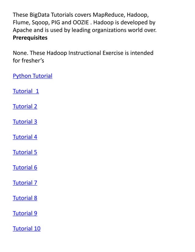 BigData Hadoop Tutorial | PDF