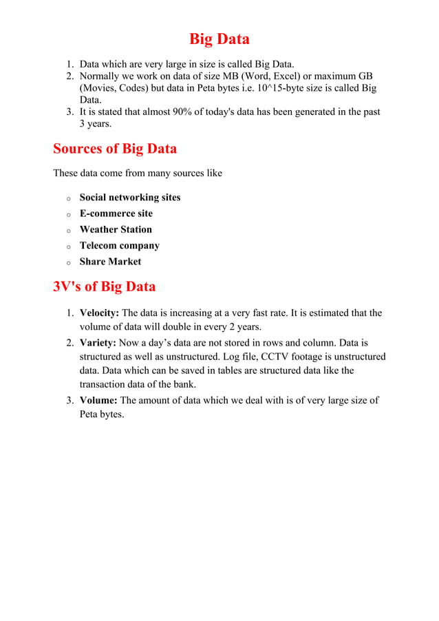 Big data | PDF | Computing | Technology & Computing