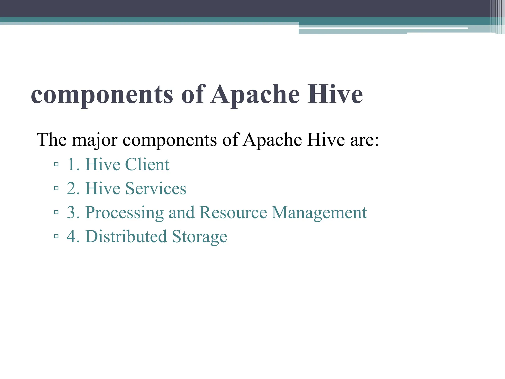 BDA: Introduction to HIVE, PIG and HBASE | PPTX
