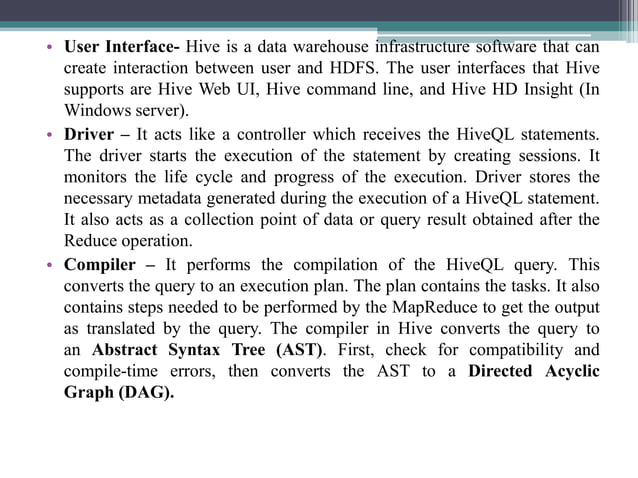 BDA: Introduction to HIVE, PIG and HBASE | PPT