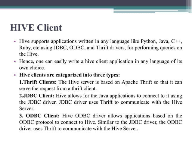 BDA: Introduction to HIVE, PIG and HBASE | PPT