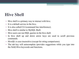 BDA: Introduction to HIVE, PIG and HBASE | PPTX