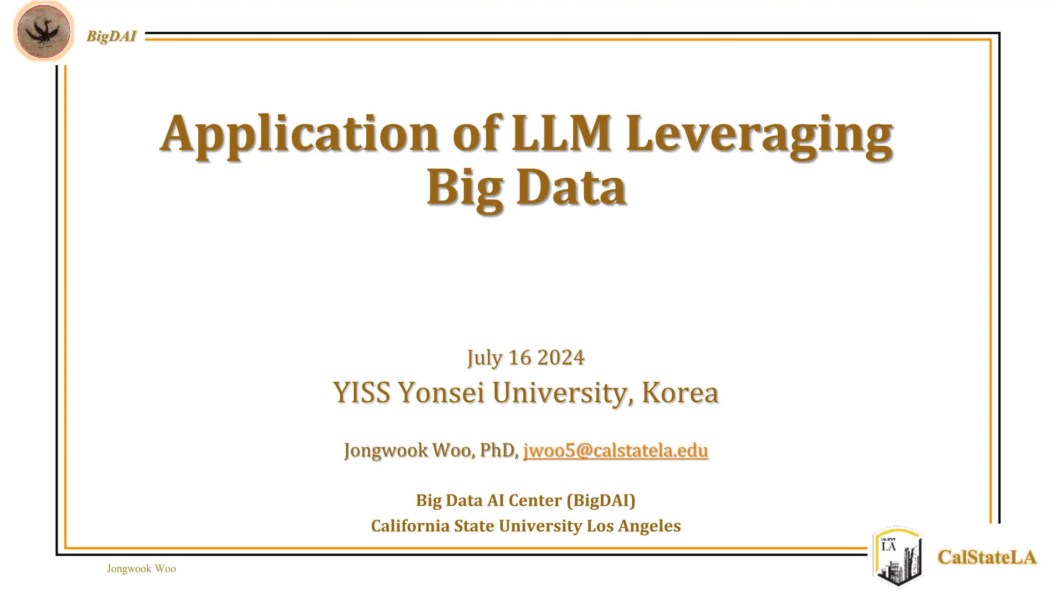 History and Application of LLM Leveraging Big Data | PPTX