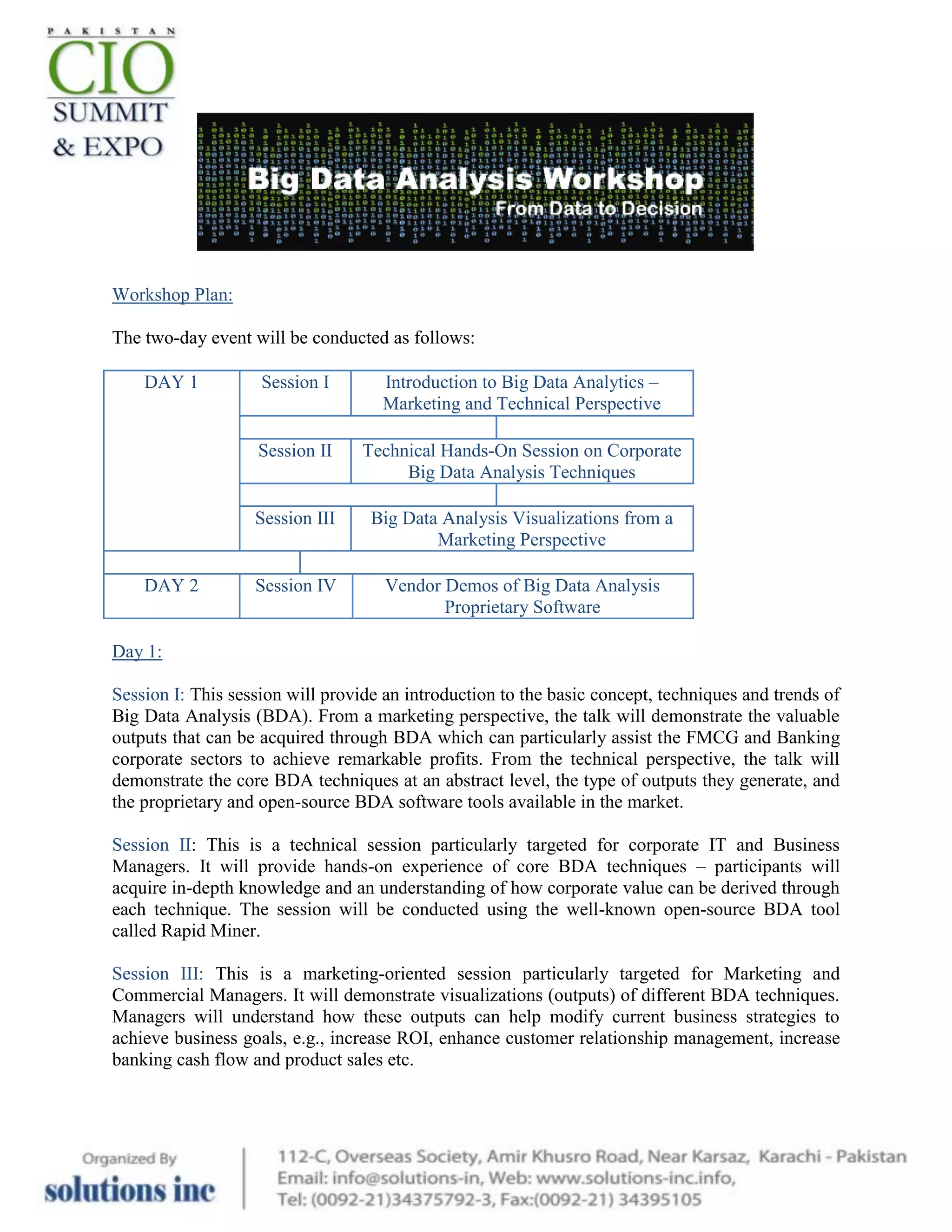 Big data analysis workshop concept paper | PDF