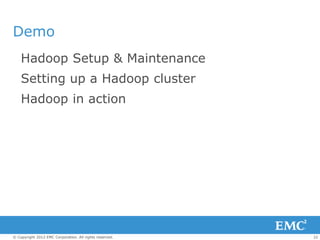 Big Data & Analytics MapReduce/Hadoop – A programmer’s perspective | PPT