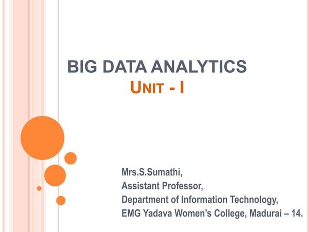 Big Data Analytics | PPTX | Databases | Computer Software and Applications