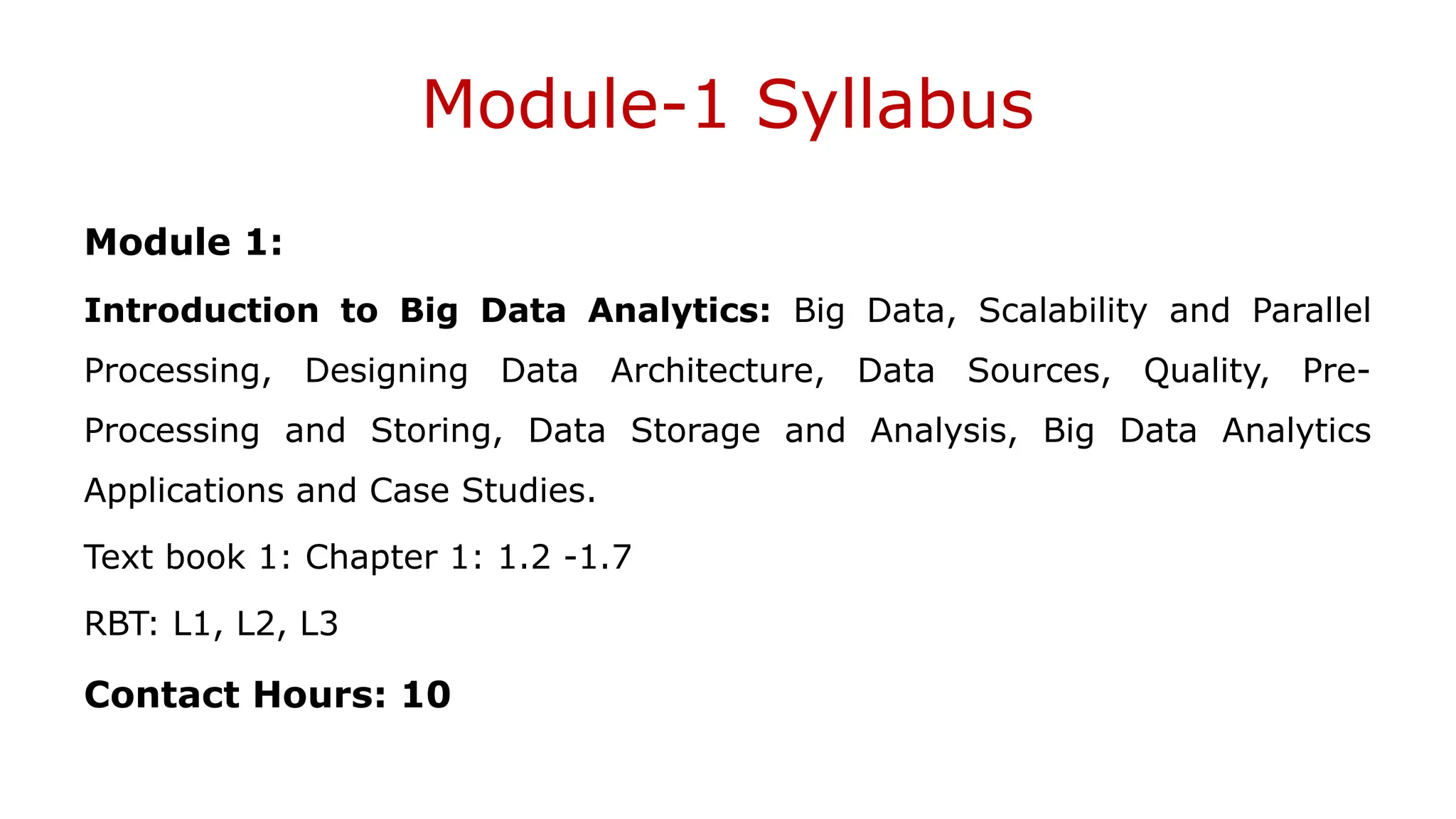Big Data Analytics-Module-1 for vtu syllabus.pptx | Databases | Computer Software and Applications
