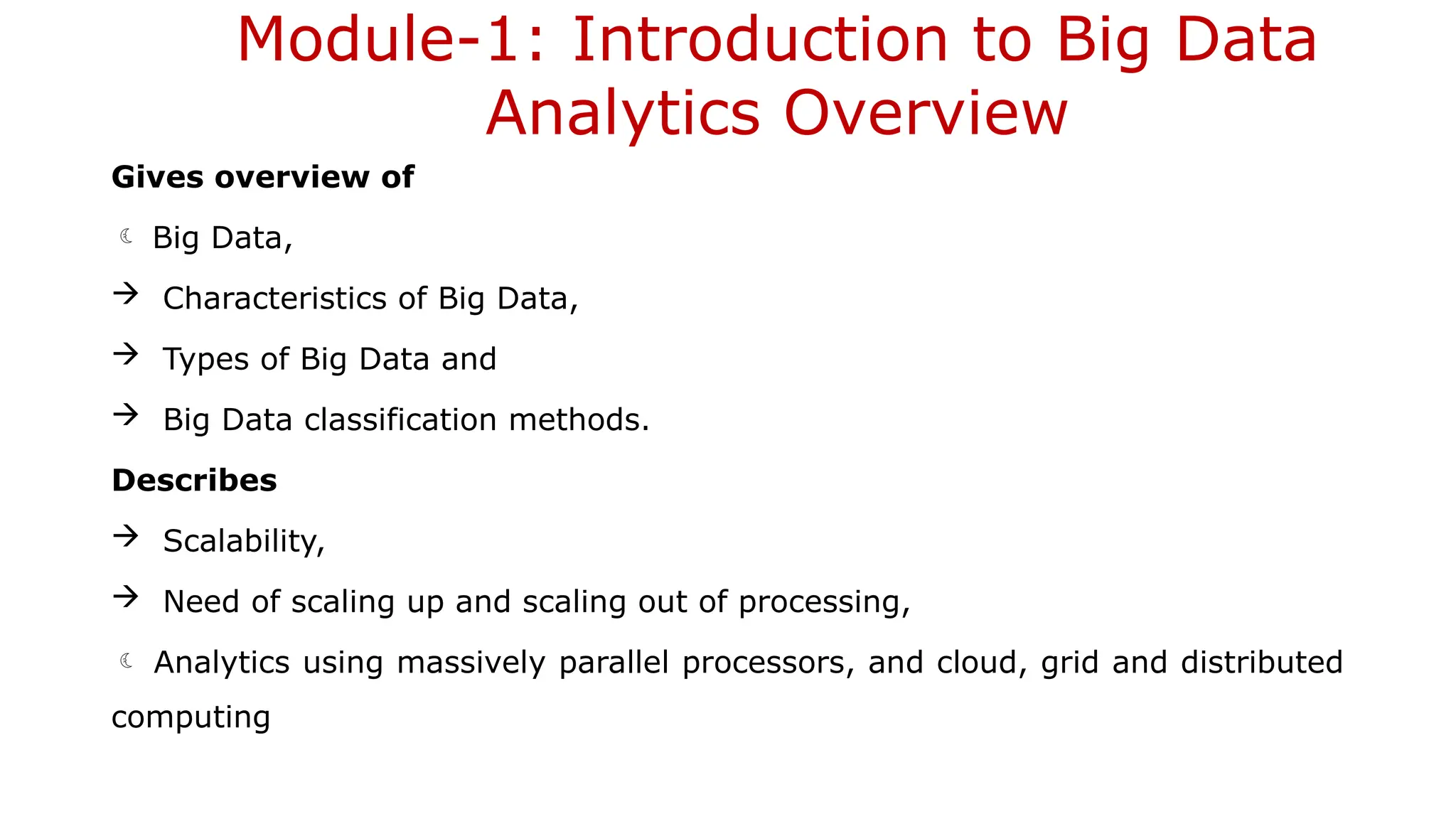 Big Data Analytics-Module-1 for vtu syllabus.pptx | Databases | Computer Software and Applications