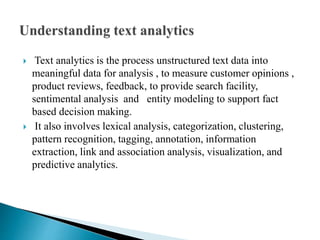 solutions and understanding text analytics | PPTX