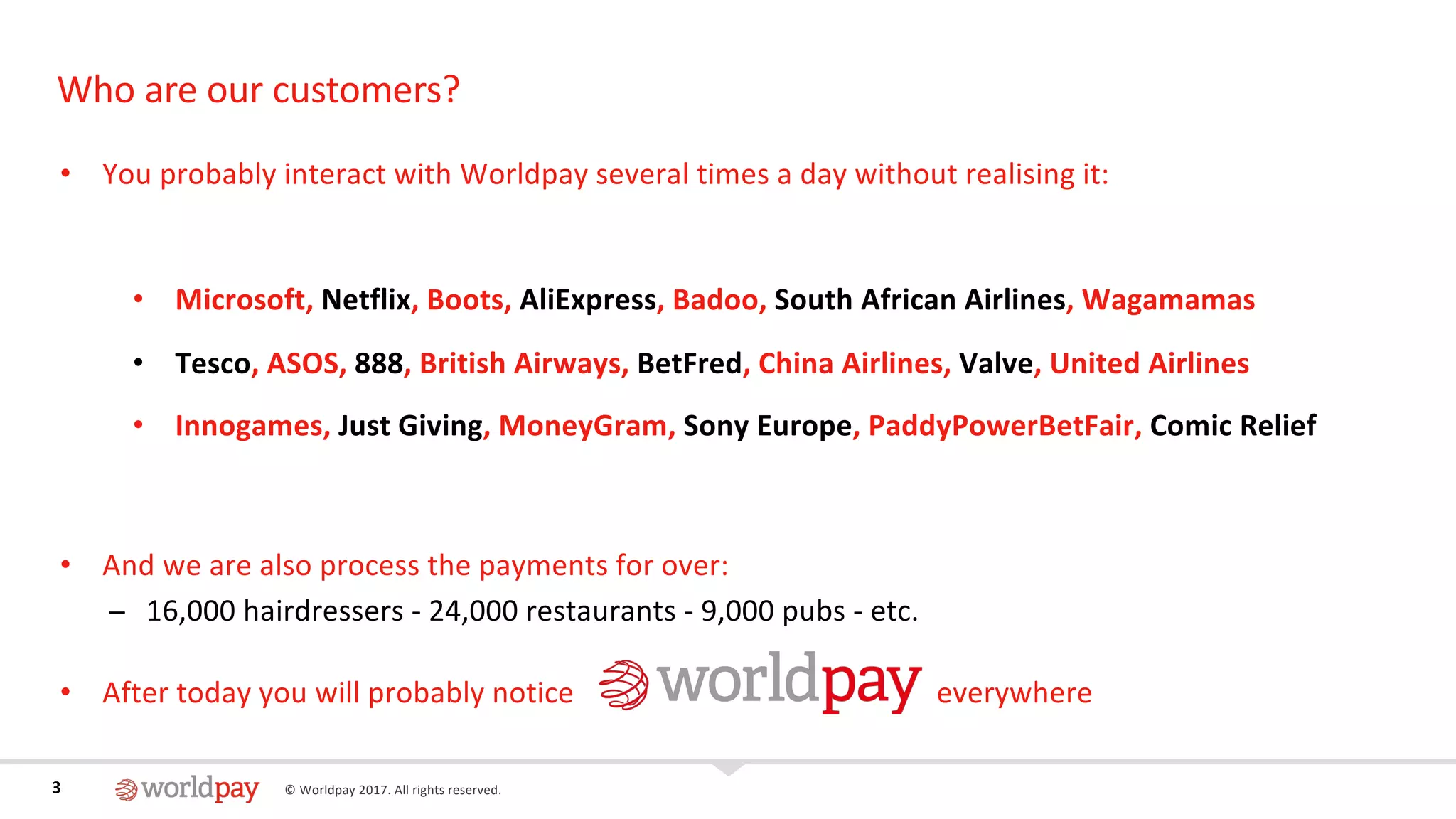 Big Data Analytics 2017 - Worldpay - Empowering Payments | PDF