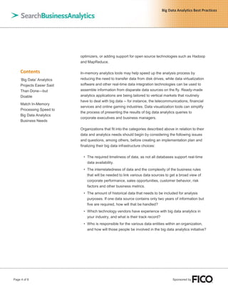 Big Data analytics best practices | PDF | Databases | Computer Software and Applications