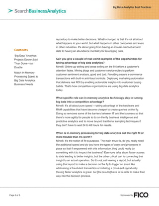 Big Data analytics best practices | PDF | Databases | Computer Software ...