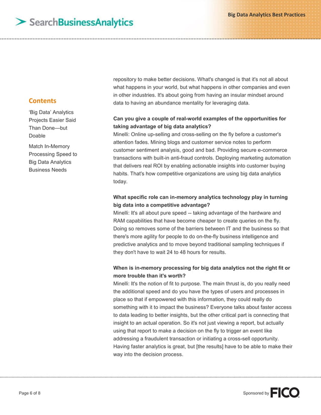 Big Data analytics best practices | PDF Big Data analytics best practices | PDF