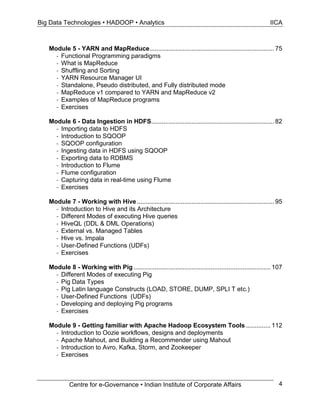 Big Data Analytics Course Guide TOC | PDF