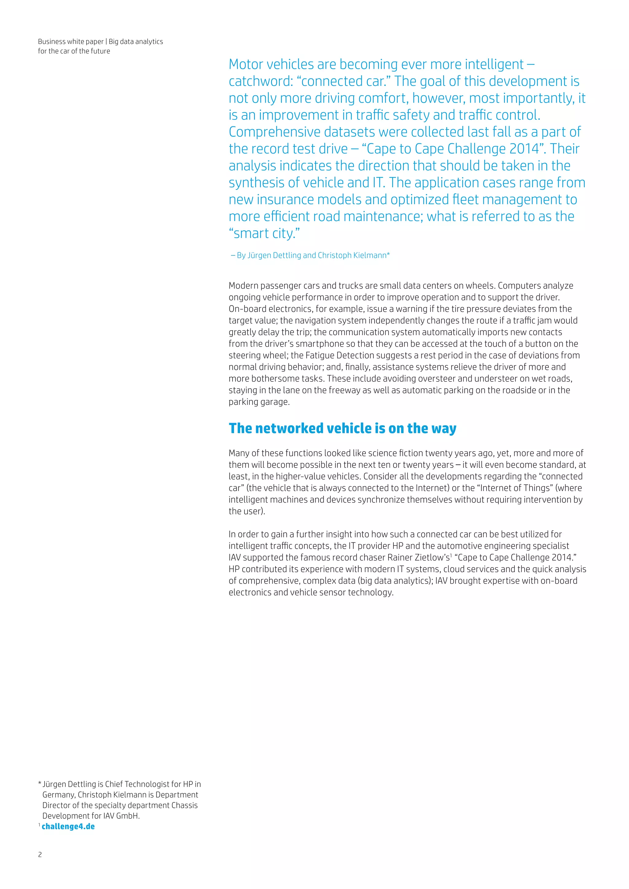 Big Data Analytics for the Car of the Future | PDF