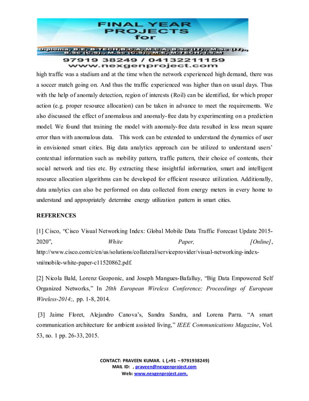 BIG DATA ANALYTICS FOR USER-ACTIVITY ANALYSIS AND USER-ANOMALY DETECTION IN MOBILE WIRELESS ...